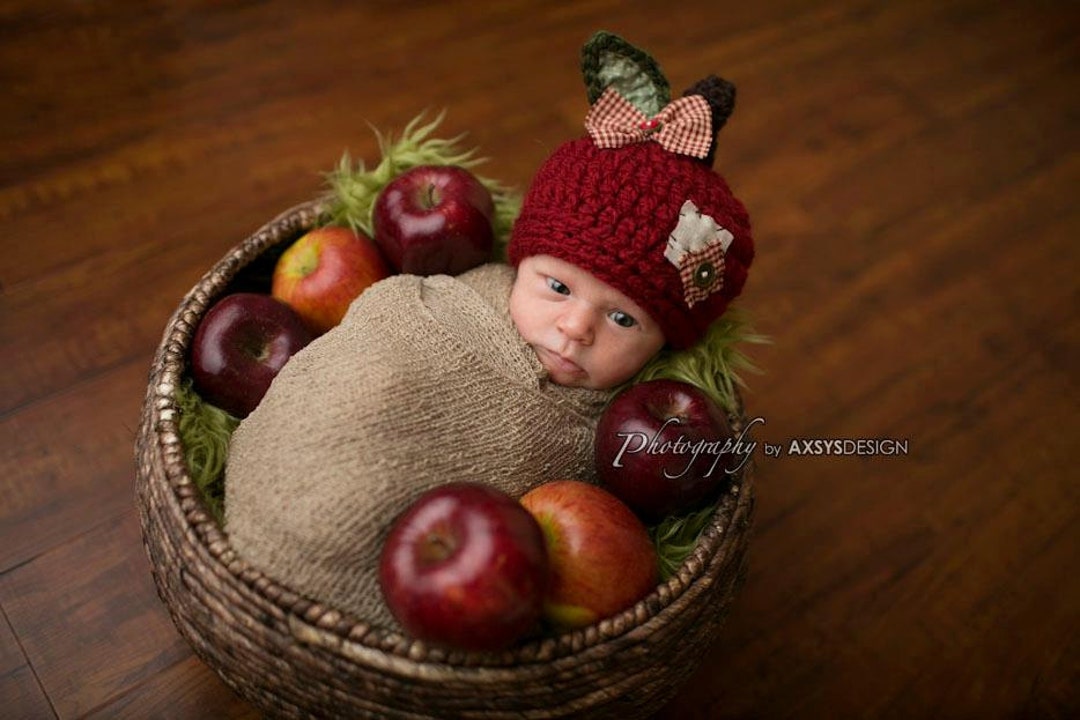 Baby Apple Hat Newborn Fall Autumn Hat Baby Photo Prop - Etsy
