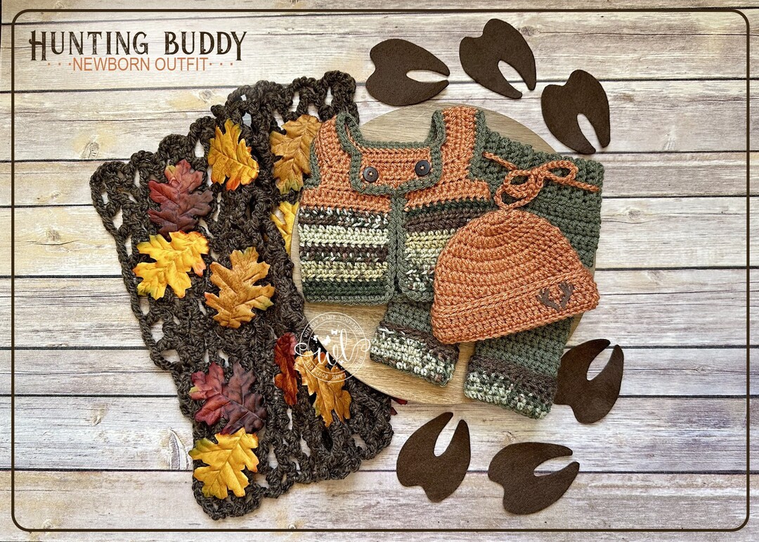 Newborn Hunting Outfit | Baby Hunting Hat and Vest | Daddy's Hunting ...