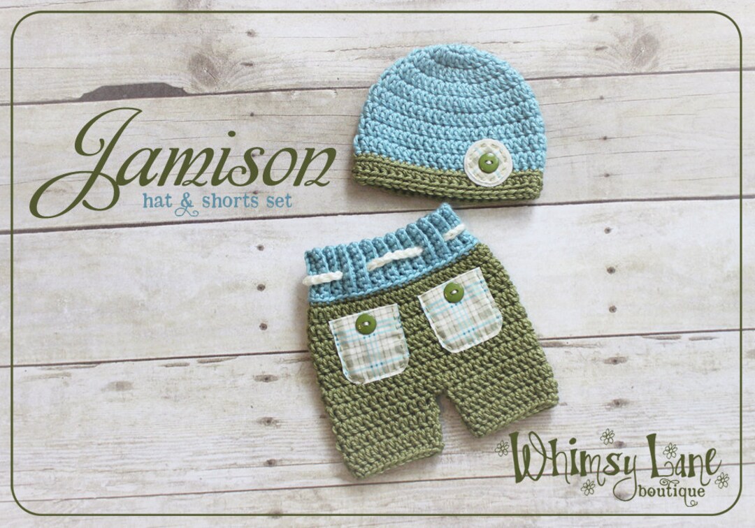Newborn Shorts and Hat Set Baby Photo Prop - Etsy UK