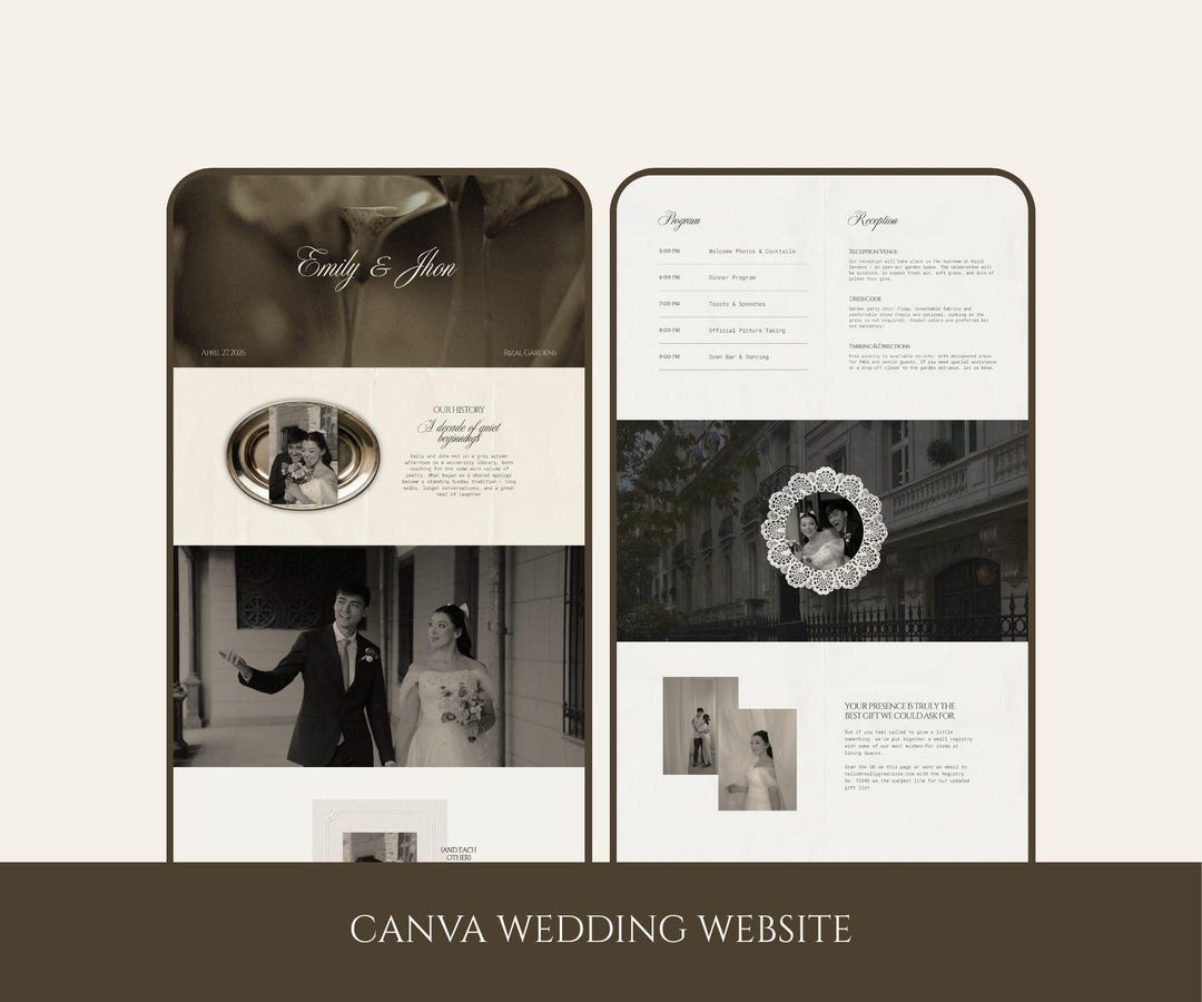 Wedding Website Template | Canva Wedding Website | Editable Wedding ...