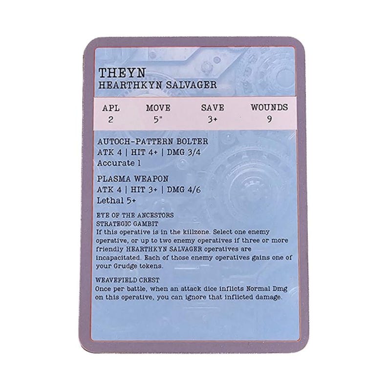 Custom Printed Hearthkyn Salvagers | Kill Team Datacards | Premium ...
