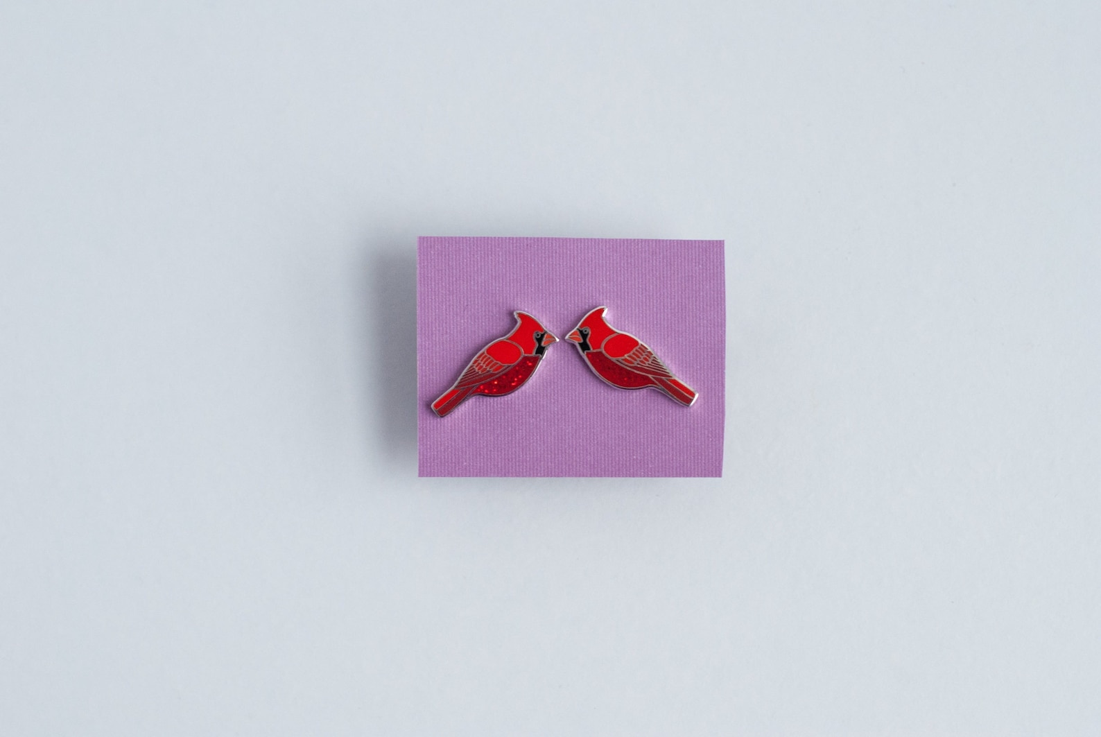 Cardinal Earrings Enamel Jewelry Stud Earrings Song Bird - Etsy