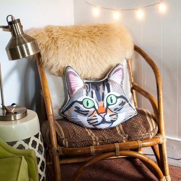 Cat Head Pillow - Etsy