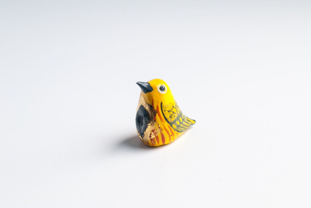 Yellow Warbler With Crystal Figurine | Song Bird Talisman | Genuine ...