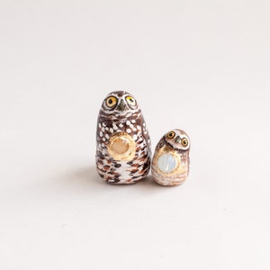 Custom Burrowing Owl Talisman: Gemstone Family Figurines - Etsy