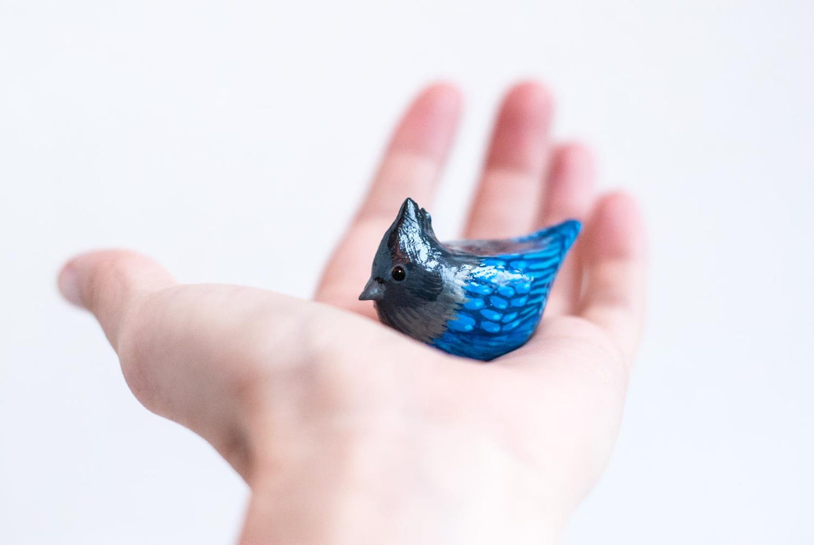 Stellar's Jay Miniature: Hand-painted Bird Figurine - Etsy