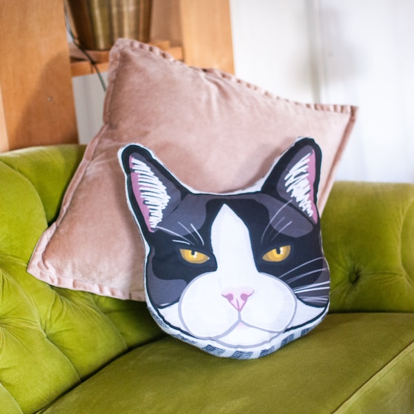 Cat Head Pillow - Etsy