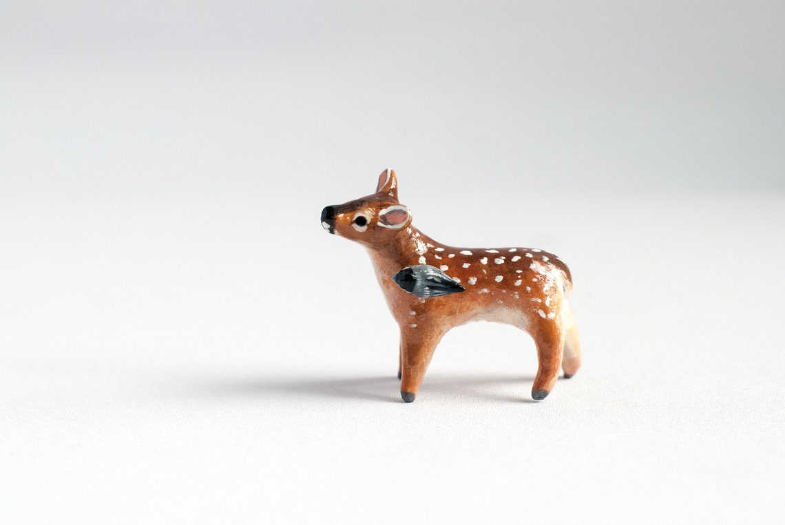 Fawn and Chickadee Clay Figurines: Best Friends Forever - Etsy