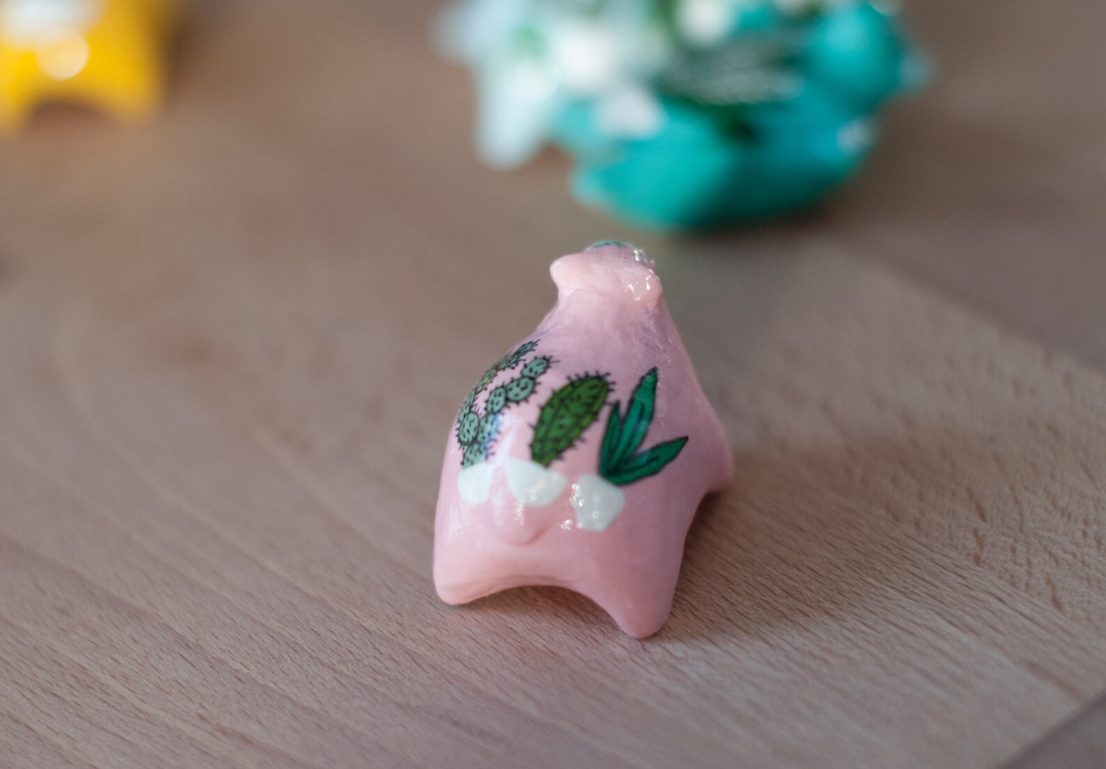 Plant Healing Bear Figurine | Lucky Crystal, Plant Lover Gift - Etsy