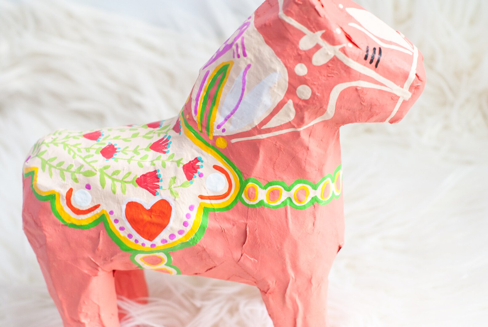 Pink Dala Horse Scandinavian Folk Art Swedish Dala Horse - Etsy