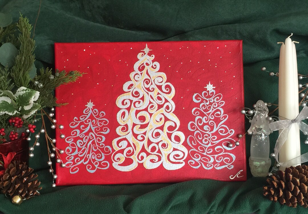 We Three Trees, 12 X 16 Canvas Painting - Etsy