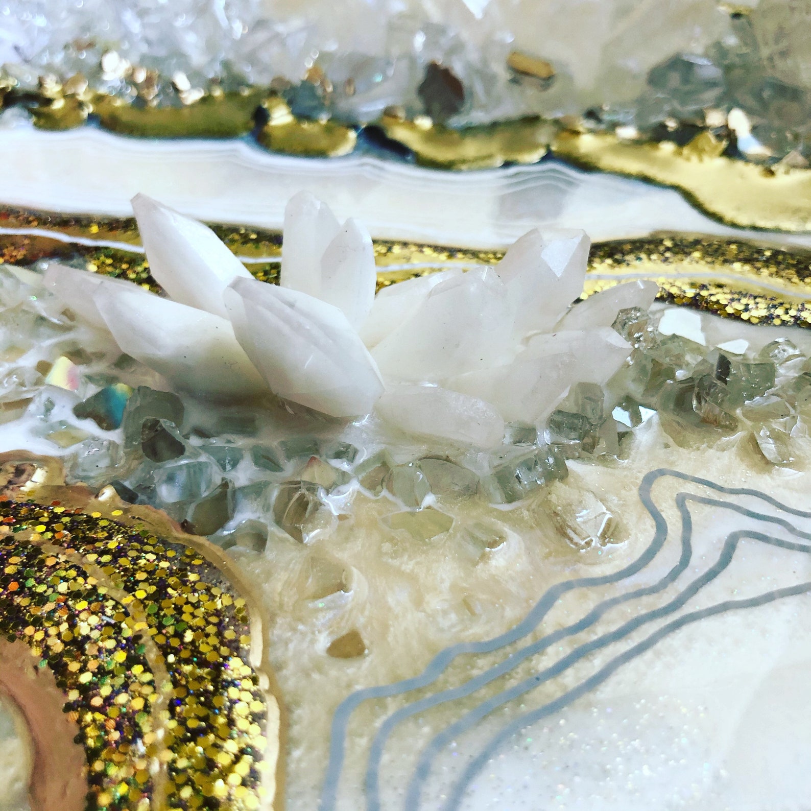 Made to Order Custom White Geode Custom White Wall Art | Etsy