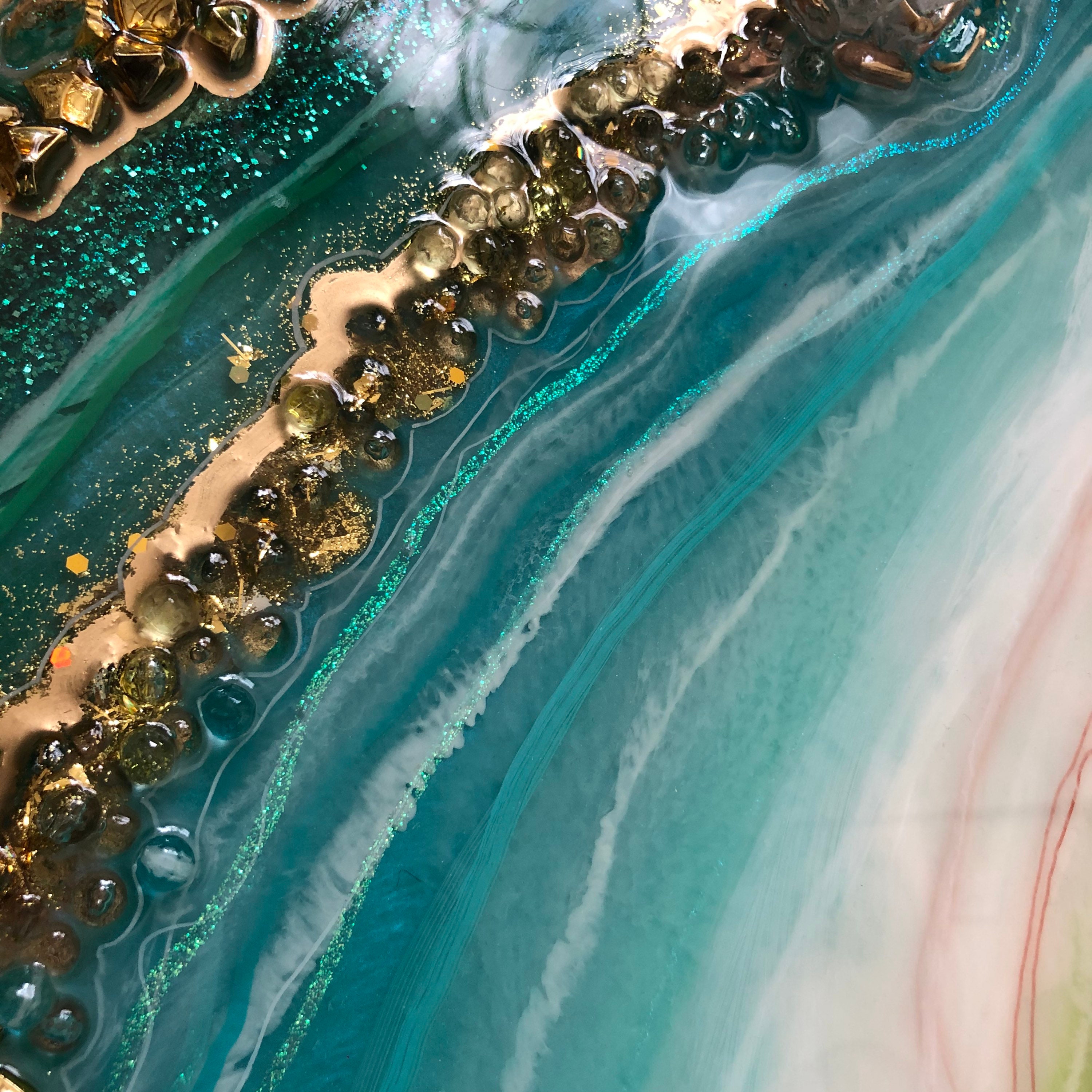 Purple Resin Geode Mermaid Geode Art Abstract Resin Art | Etsy