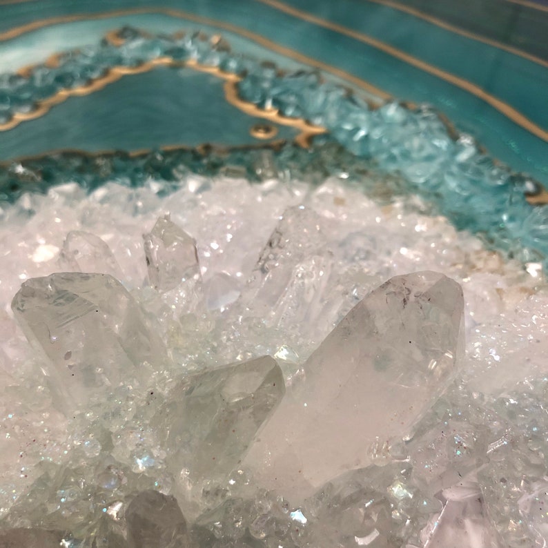 Modern Resin Blue Geode Blue and Green Geode Modern Golden - Etsy