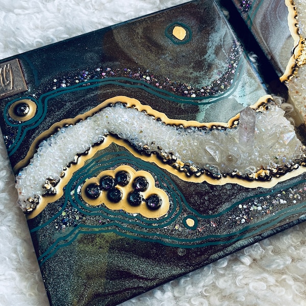 Turquoise Geode Wall Art - Etsy