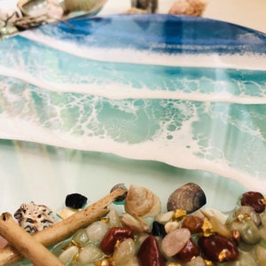 Glass Beach Tray, Resin Beach Glass Tray, Driftwood Beach Tray, Glass ...