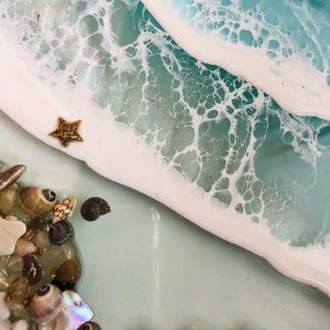 Glass Beach Tray, Resin Beach Glass Tray, Driftwood Beach Tray, Glass ...