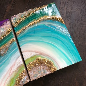 Purple Resin Geode | Mermaid Geode Art | Abstract Resin Art | Crystal ...