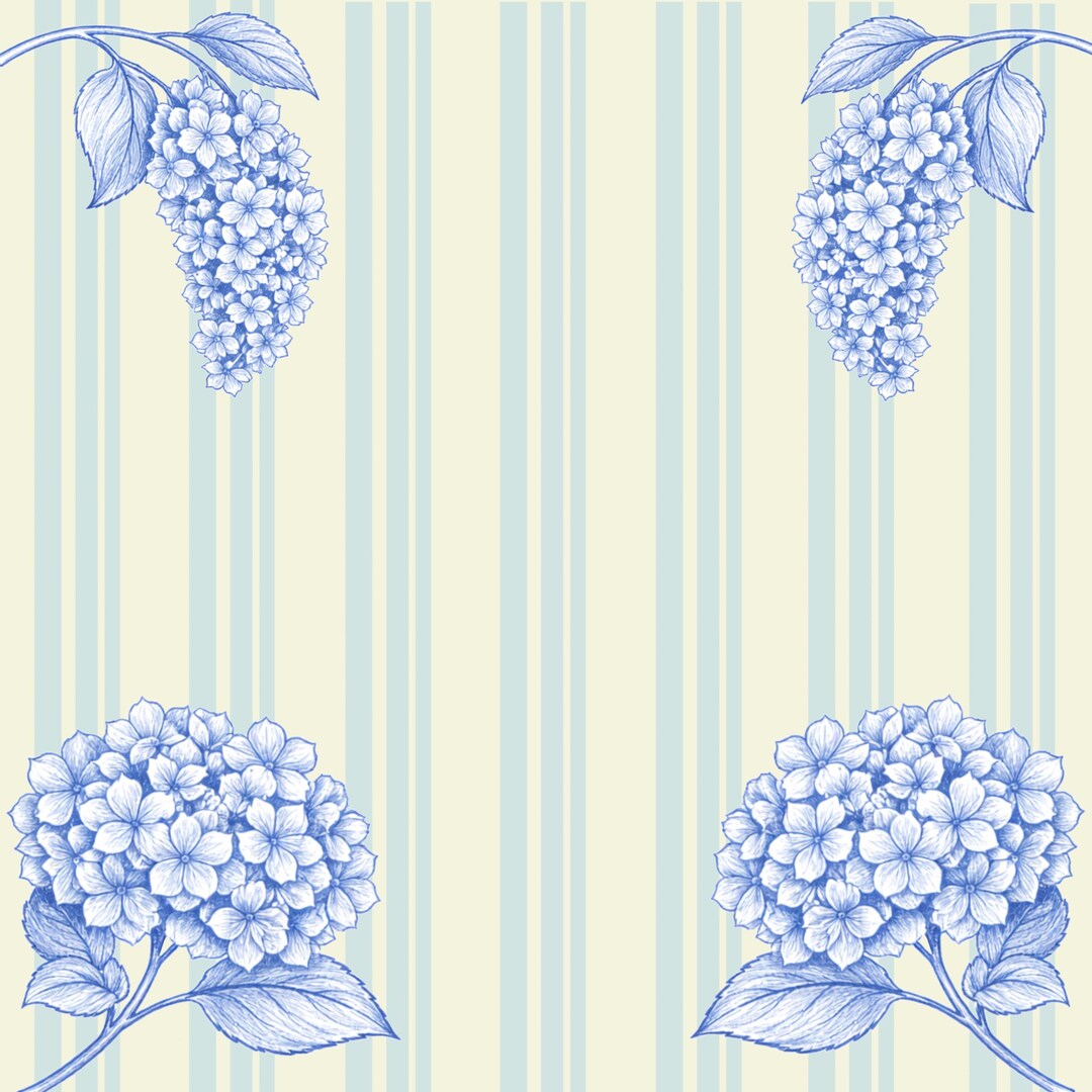 Blue Floral Hydrangea Digital Paper Pack, Seamless Patterns, Hydrangea ...