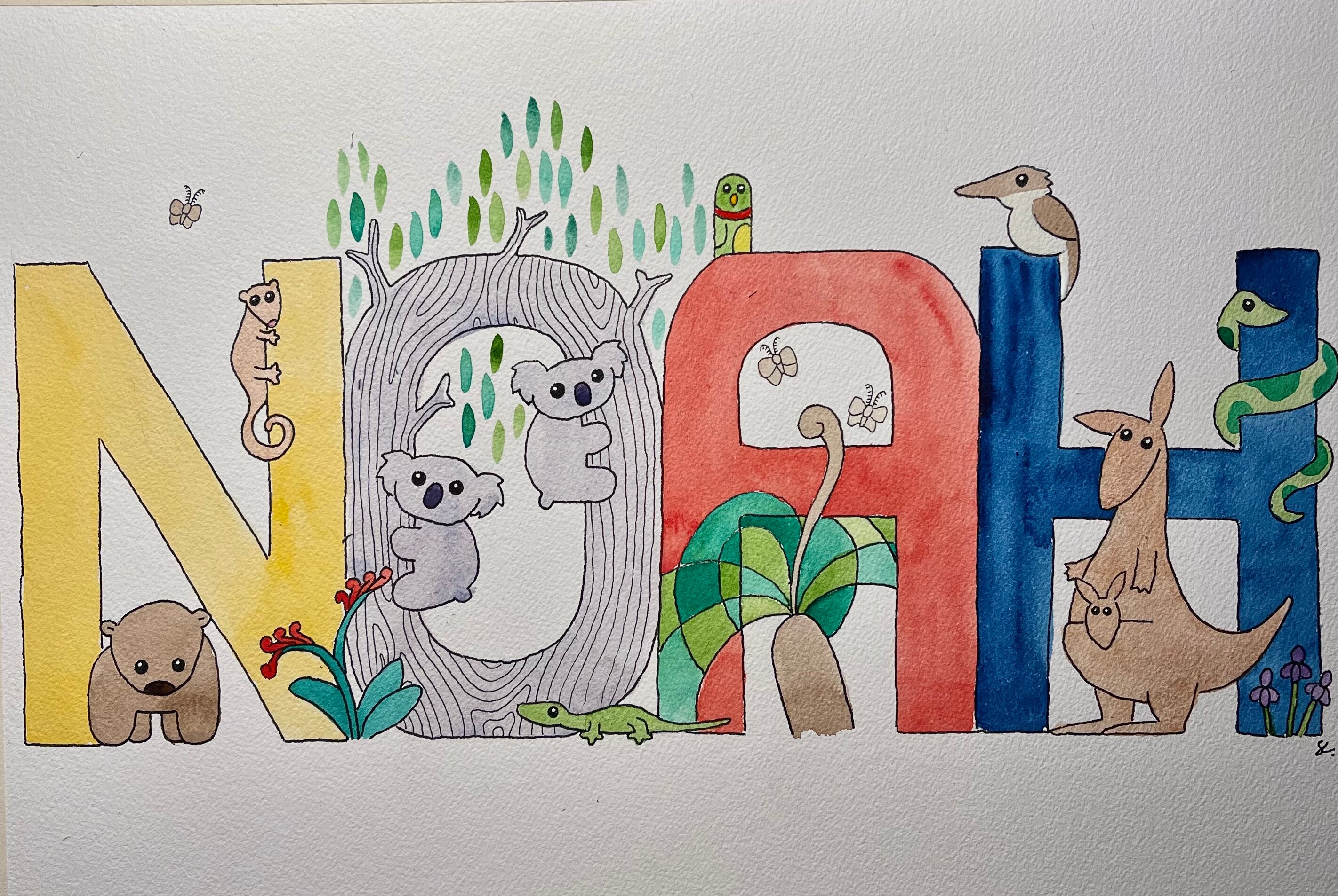 A3 Custom Watercolour Baby Names (A3) - Etsy