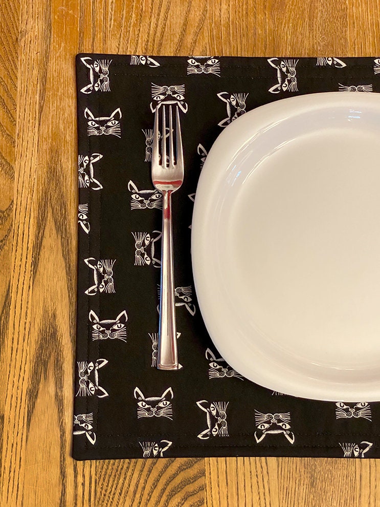 Black Cat Placemats - Etsy