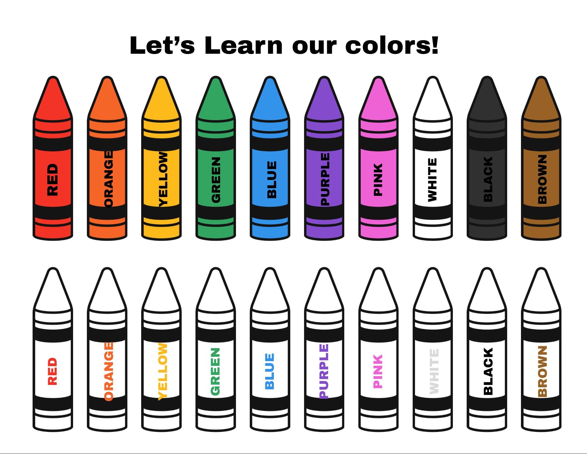 Let's Learn Our Colors! - Etsy