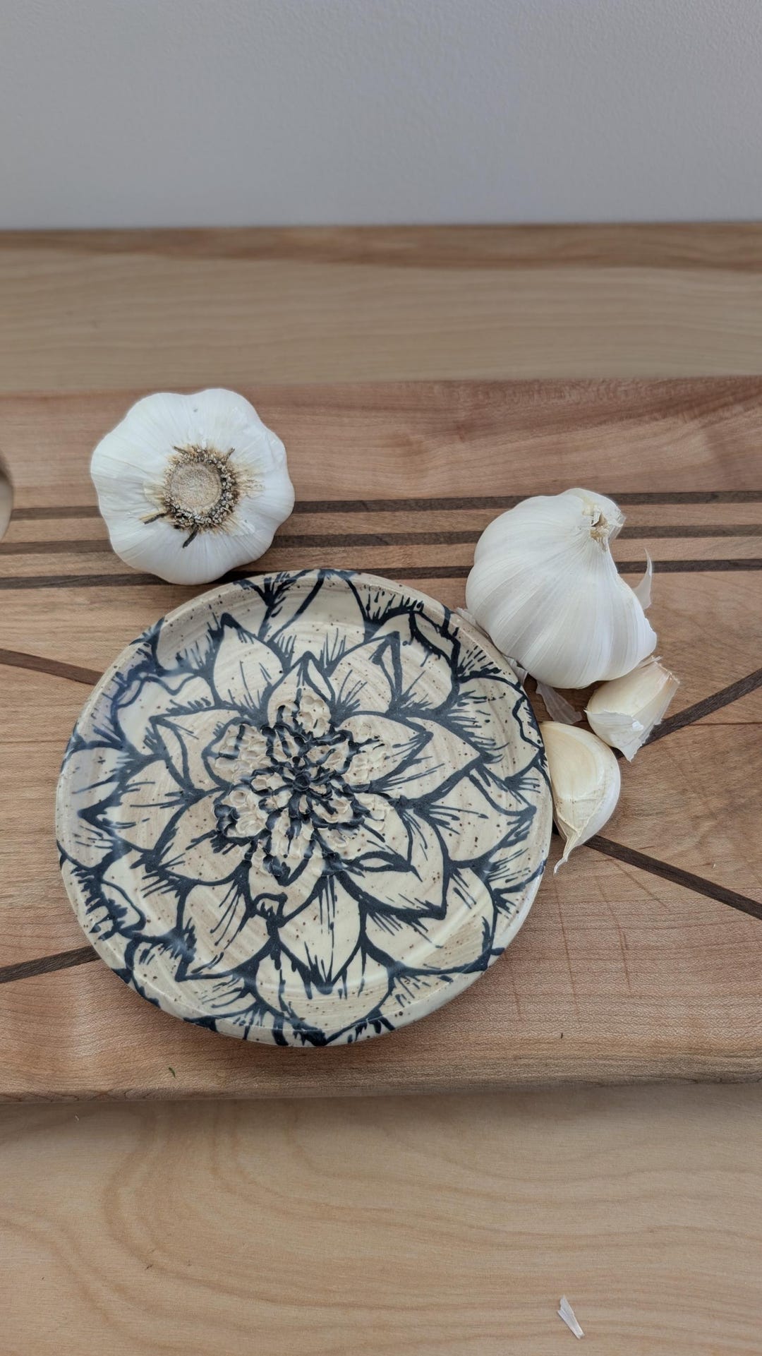 Each One is Unique, Freehand Drawn Peony Handmade Garlic Scraper Garlic ...