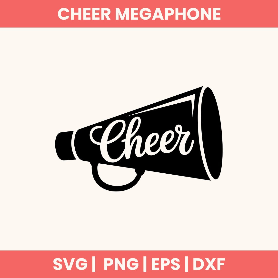 Cheer Megaphone SVG, Support Squad Design, Game Day Clipart (digital ...