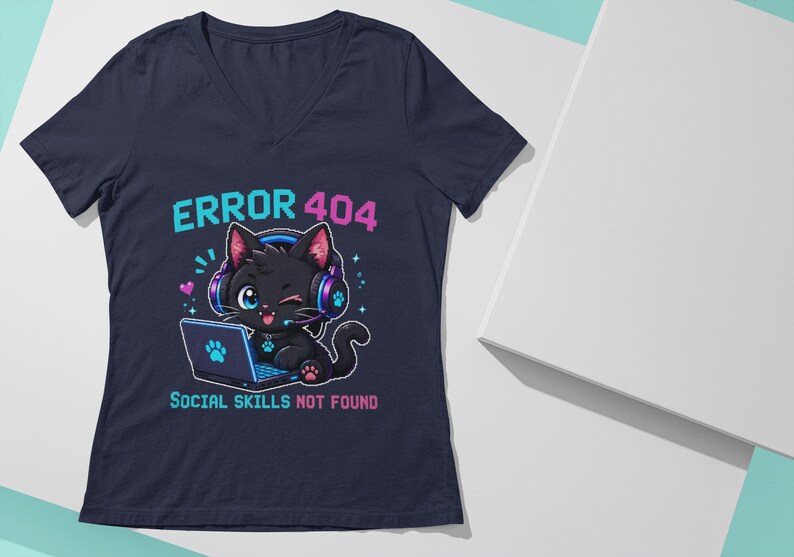 Funny Programmer Humor | Winking Pixel Art Black Cat Error 404 | Unisex ...