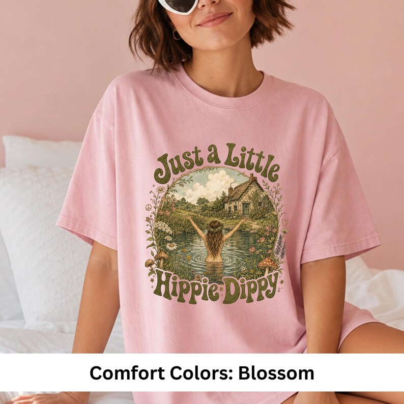 Nature Lover Cottagecore Shirt: "hippie Dippy" Pond Girl Tee, Vintage ...