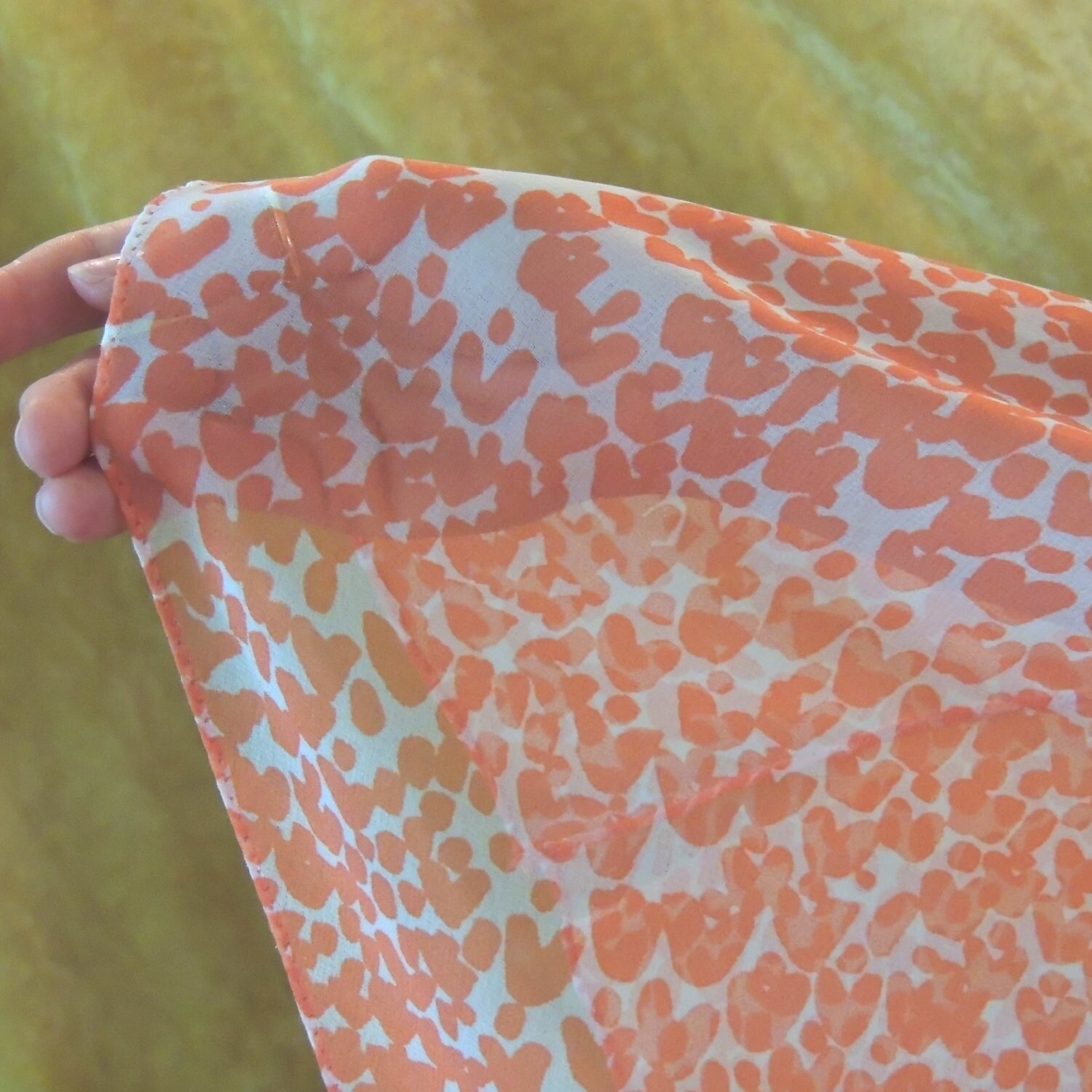 70s Albert Caprano Goddess Dress/ Orange Animal Print/sheer Chiffon ...