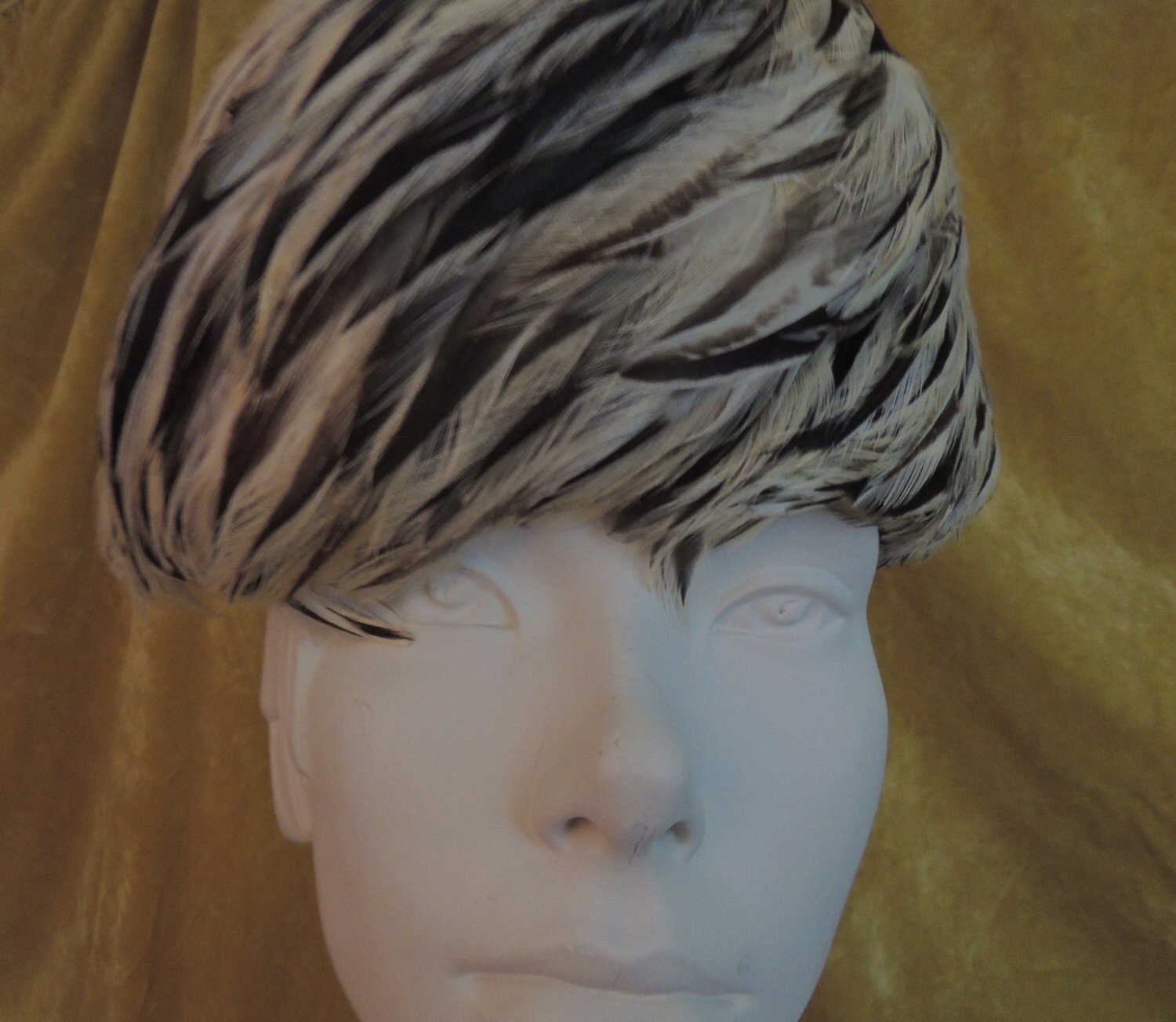 Andre Denis Paris Feather Hat/vintage Feather Hat 1960s/cream Brown ...