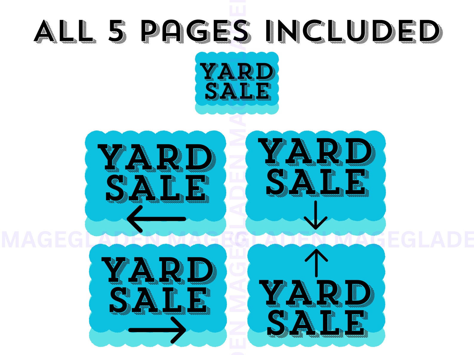 Yard Sale, Printable Posters, PNG, Digital Download, Sale Sign 24x18 - Etsy