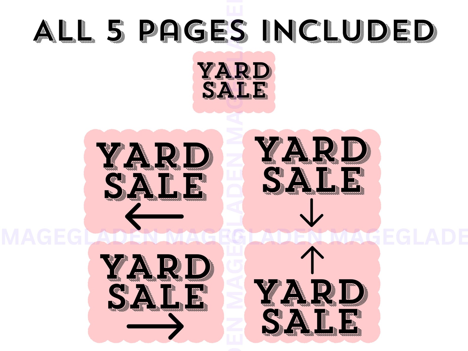 Yard Sale, Printable Posters, PNG, Digital Download, Sale Sign 24x18 - Etsy