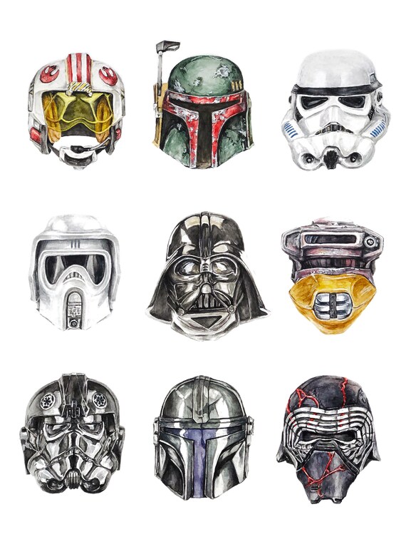 The Helmets of Star Wars // Digital Downloads // Art of my Original ...
