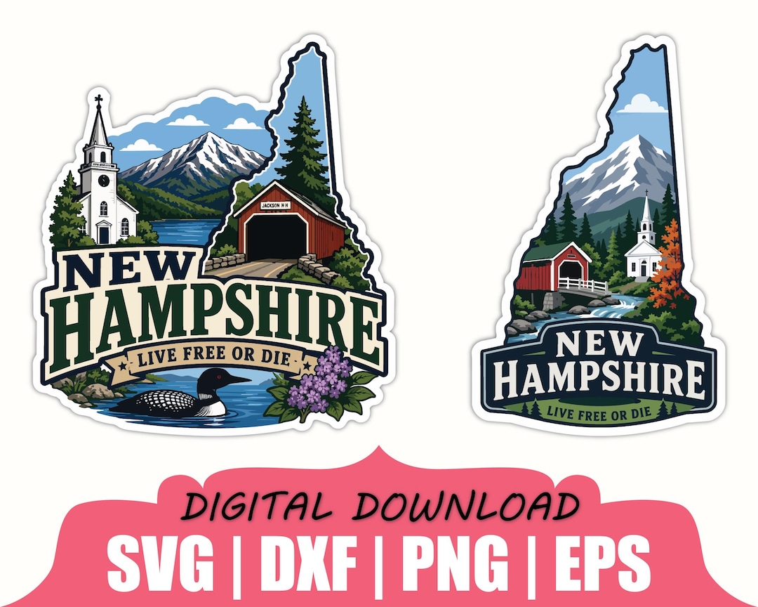 New Hampshire State Sticker Svg, Dxf, Png - Etsy