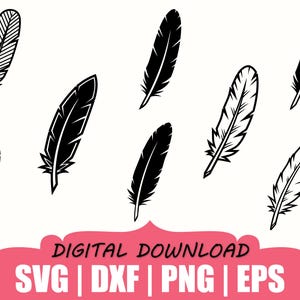 Feathers Svg, Dxf, Png - Etsy