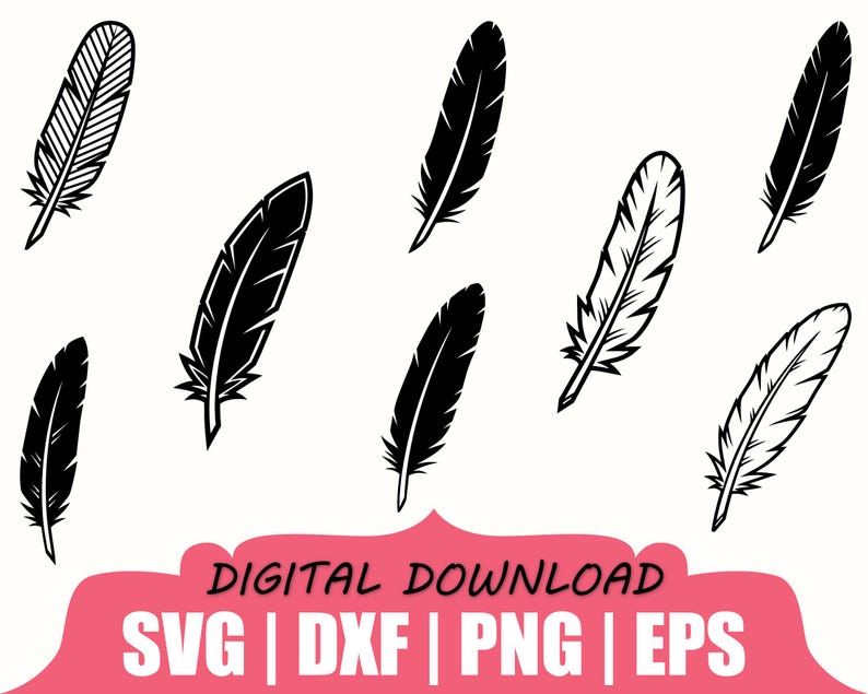 Feathers Svg, Dxf, Png - Etsy