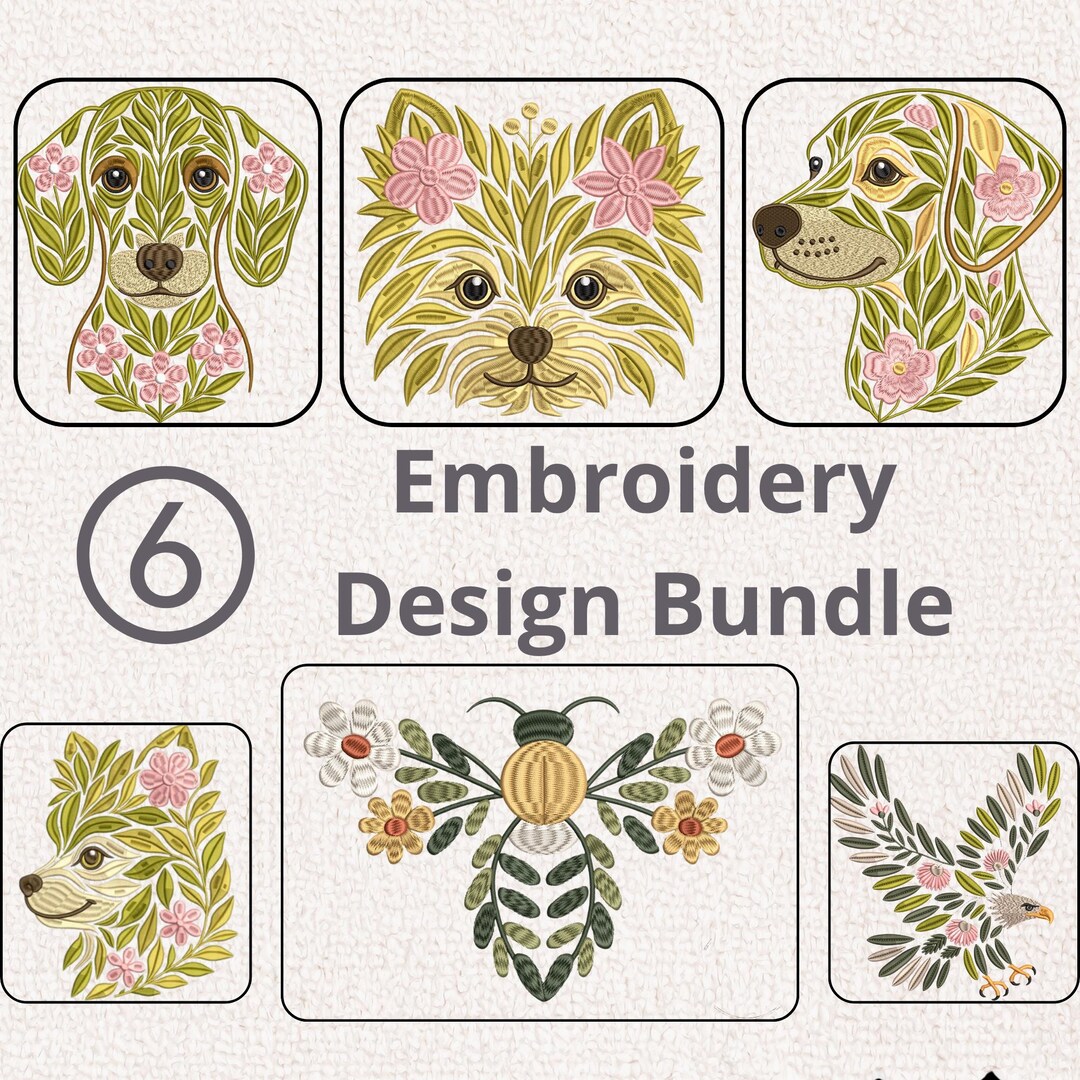 6machine Embroidery Designs Bundle | Pet Lover Embroidery | 4 Sizes ...