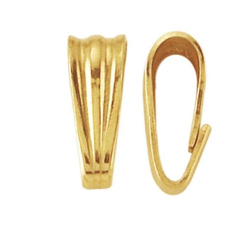 14K Yellow Gold Pinch-style Pendant Bail | Etsy