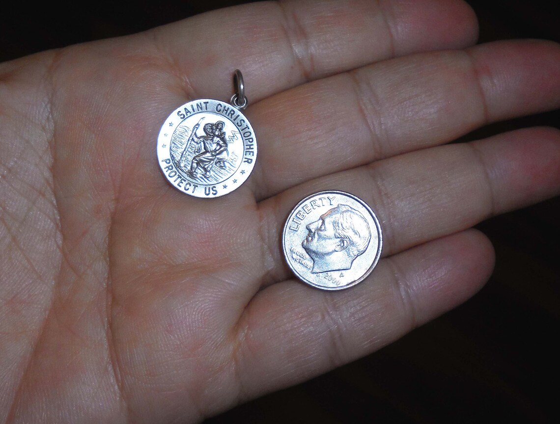 Medium 18mm Solid Sterling Silver Die Struck 925 Saint St. | Etsy