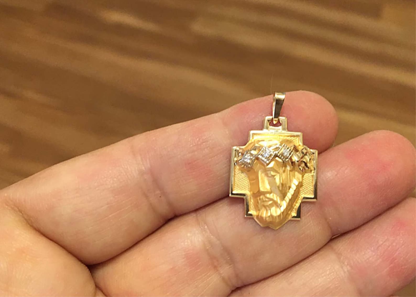 14K Gold Diamond Medium or Large Christ Head Face of Jesus | Etsy