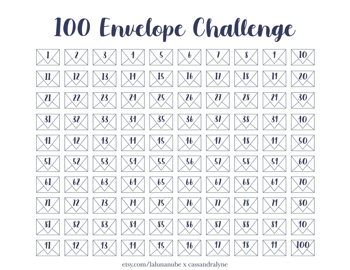 100 Envelope Challenge Template