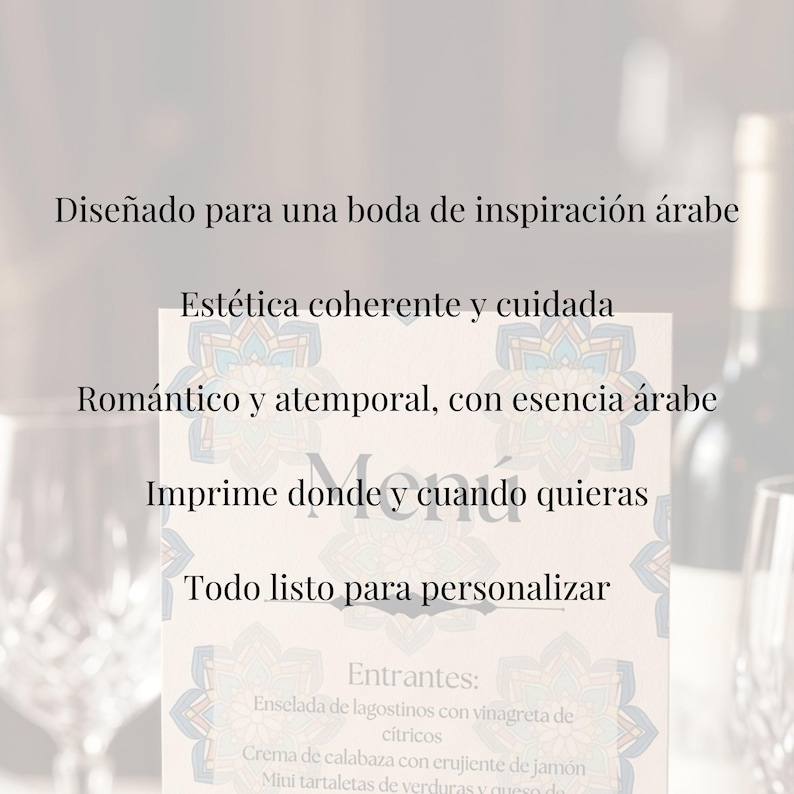 Editable Arabic Wedding Menu in Canva | Elegant Moroccan-style Menu ...