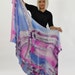 Hand Painted Abstract Silk Shawl/painted Silk Scarf/women Silk Shawl ...