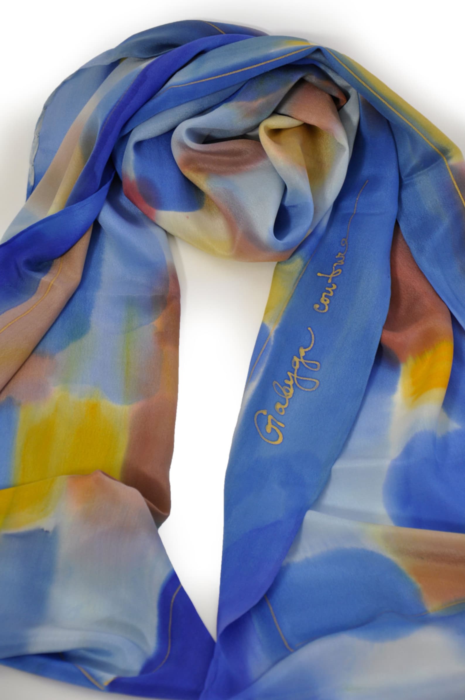 Hand Painted Silk Scarf/abstract Painting Scarf/luxury Silk/long Woman ...