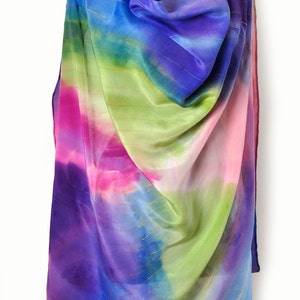 Abstract Hand Painted Silk 100% Scarf/painting Luxury Shawl/scuare ...
