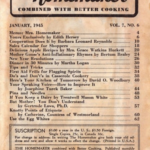 1945 the Homemaker - January - Etsy