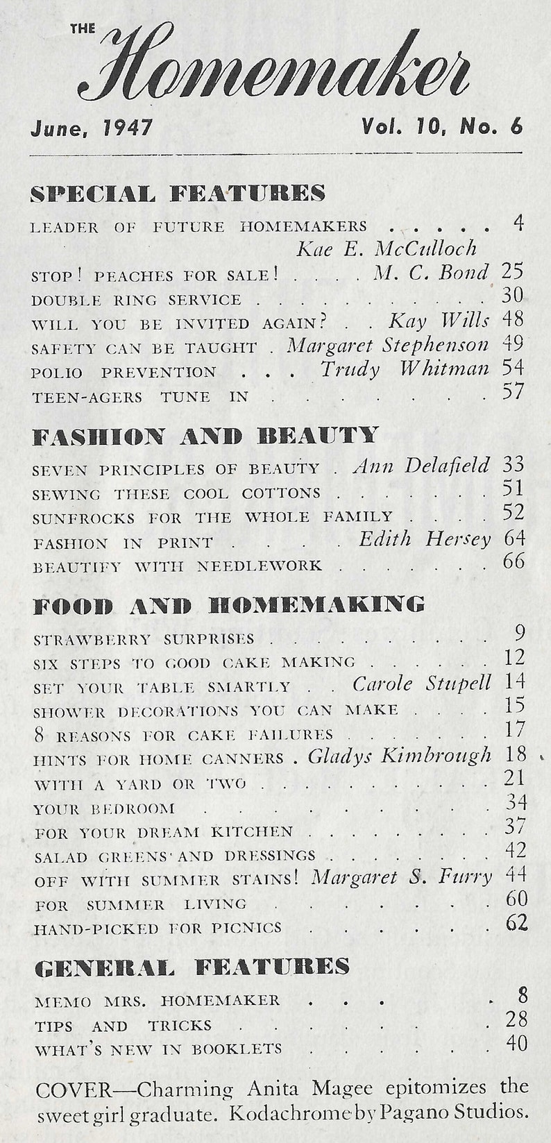 1947 the Homemaker - June - Etsy