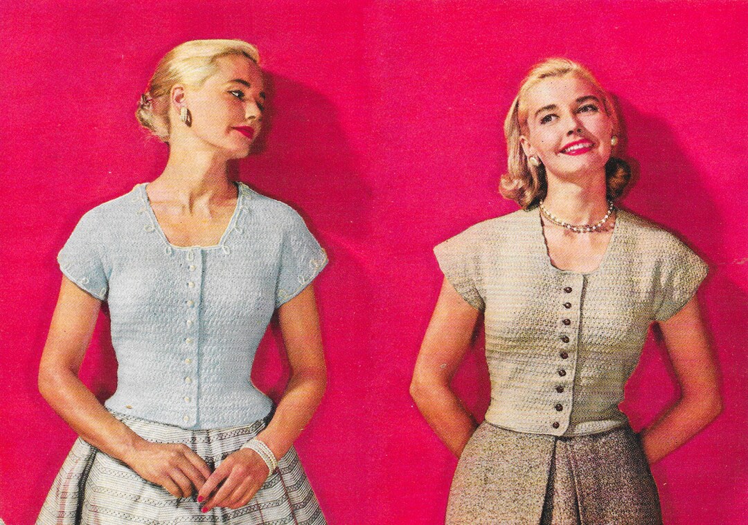 1950s Crochet Blouse Weskit - Etsy